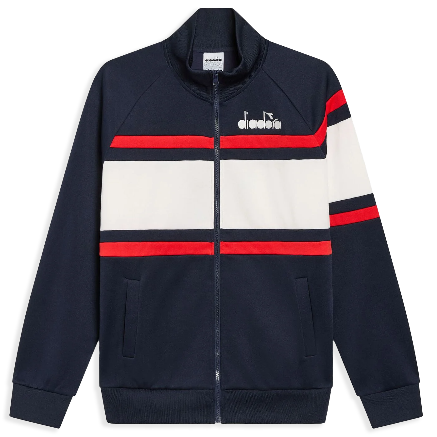 Diadora 80's Classic Track Top - Navy Blue, White & Red - Men's – Urban ...
