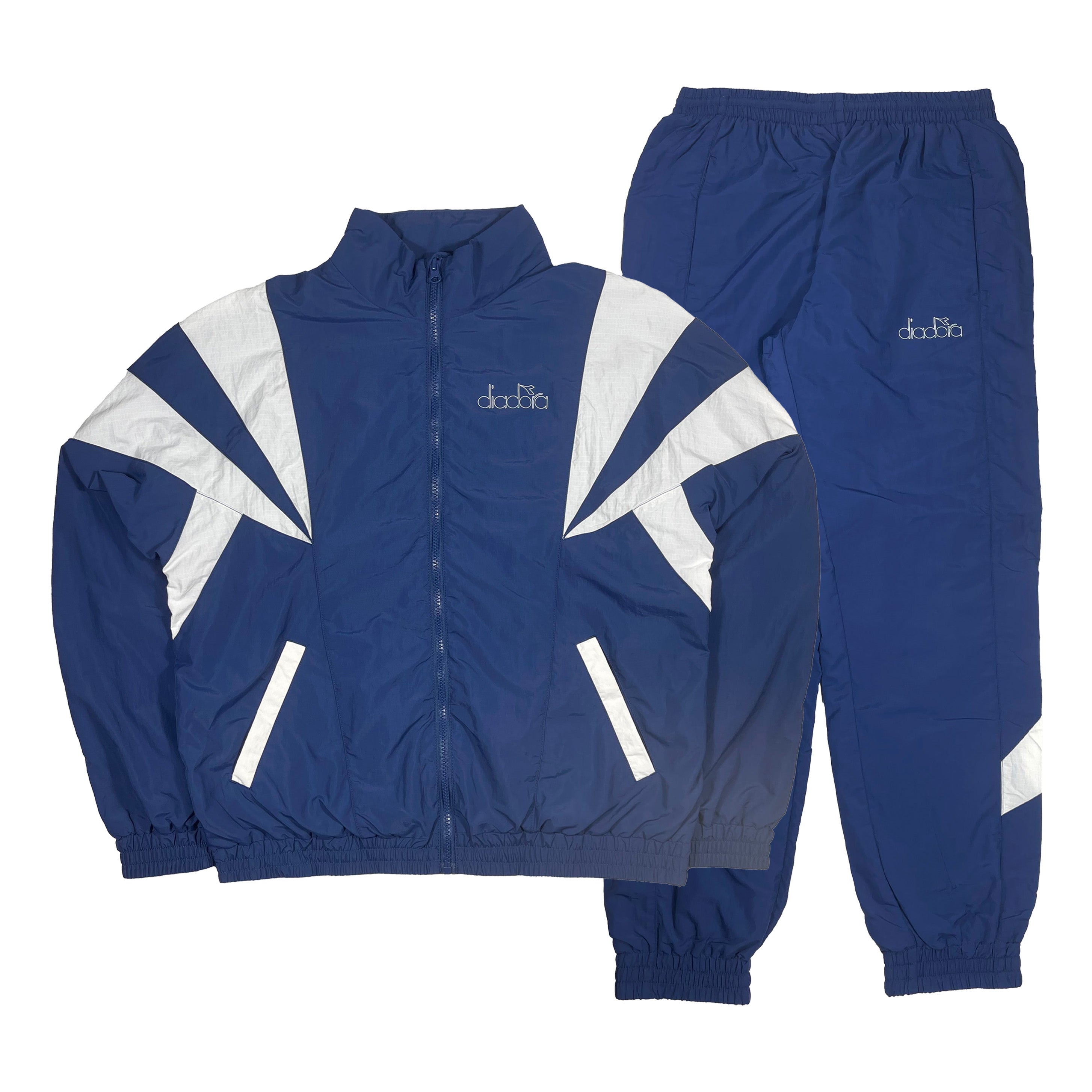 Men's Diadora Retro Shell Tracksuit - Blue & White - – Urban Menswear