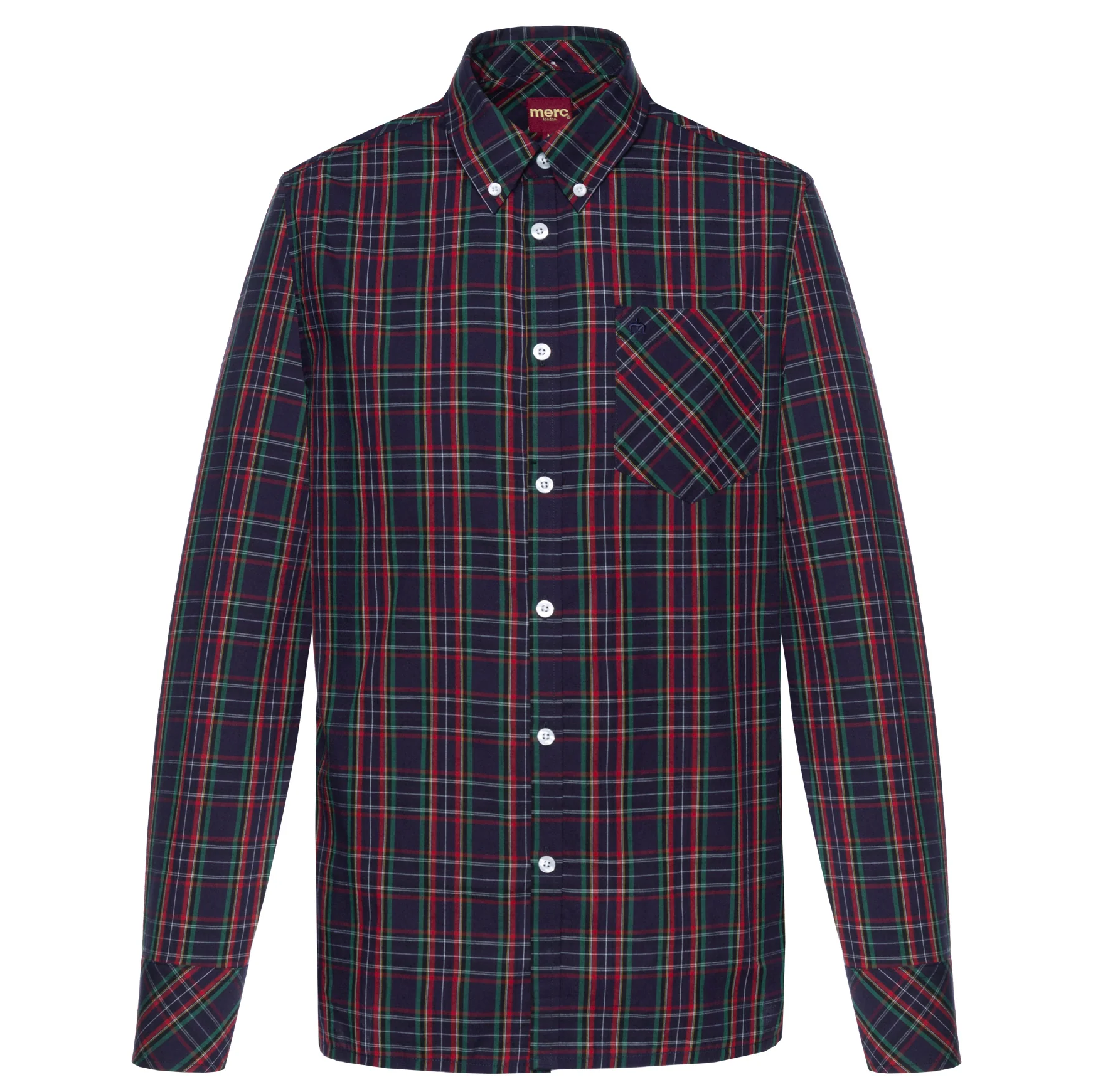 Men's Merc London Neddy Tartan Check Shirt - Navy Blue - – Urban Menswear