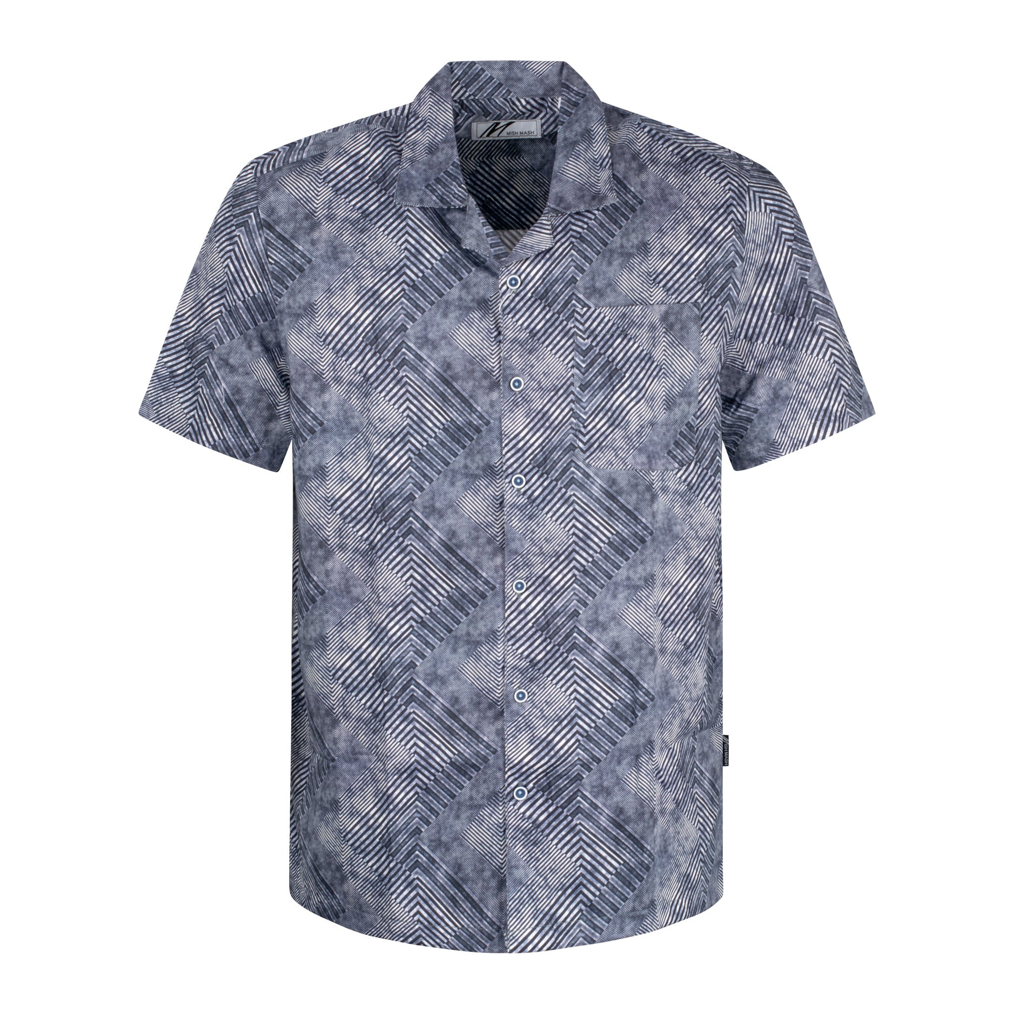 Mish Mash Erba Floral Pattern Shirt - Navy - Short Sleeved - Men's ...