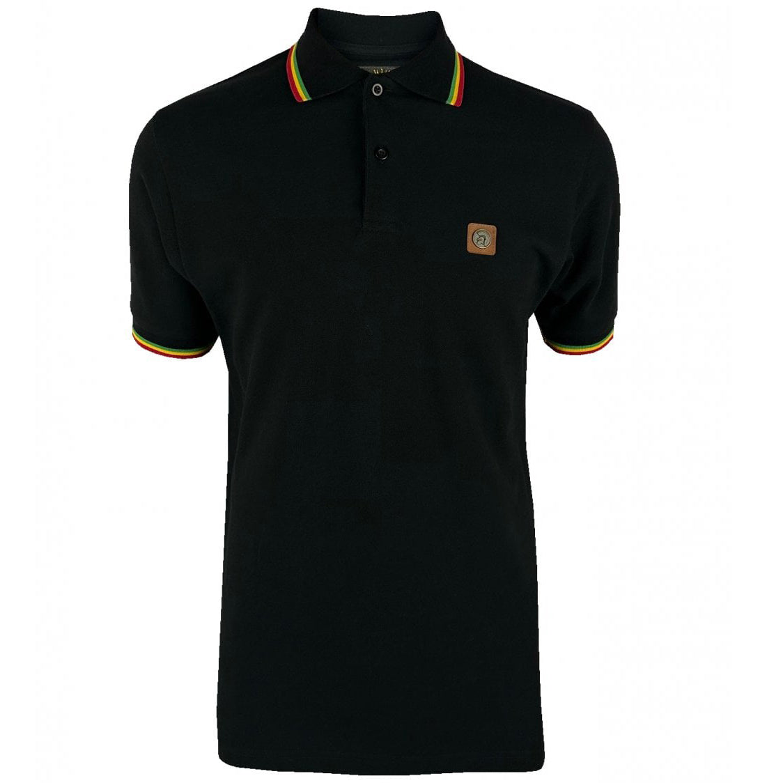 Trojan Records Triple Tipped Pique Polo Shirt - Rasta Black - Men's ...