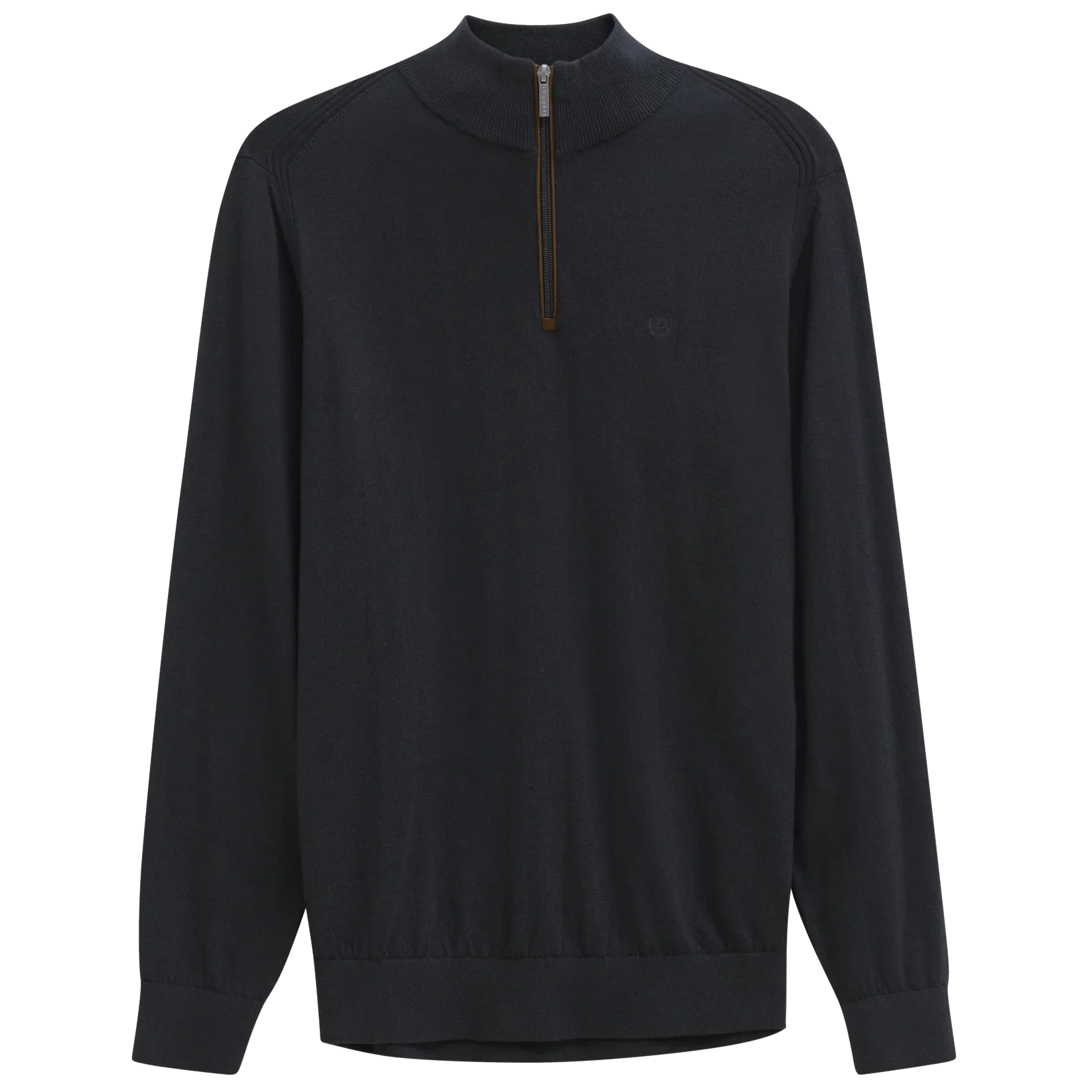Men's Bugatti Knitted 1/4 Zip Sweater - Dark Navy Blue - Cashmere ...